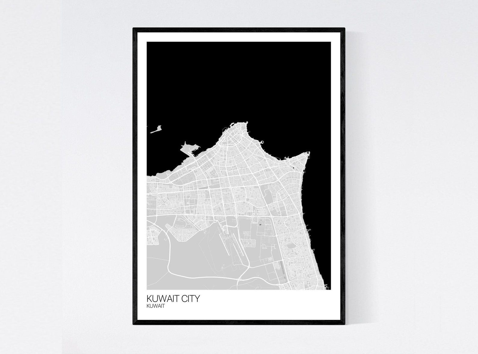 Kuwait City Kuwait Map Art Print Many Styles Art Quality | Etsy