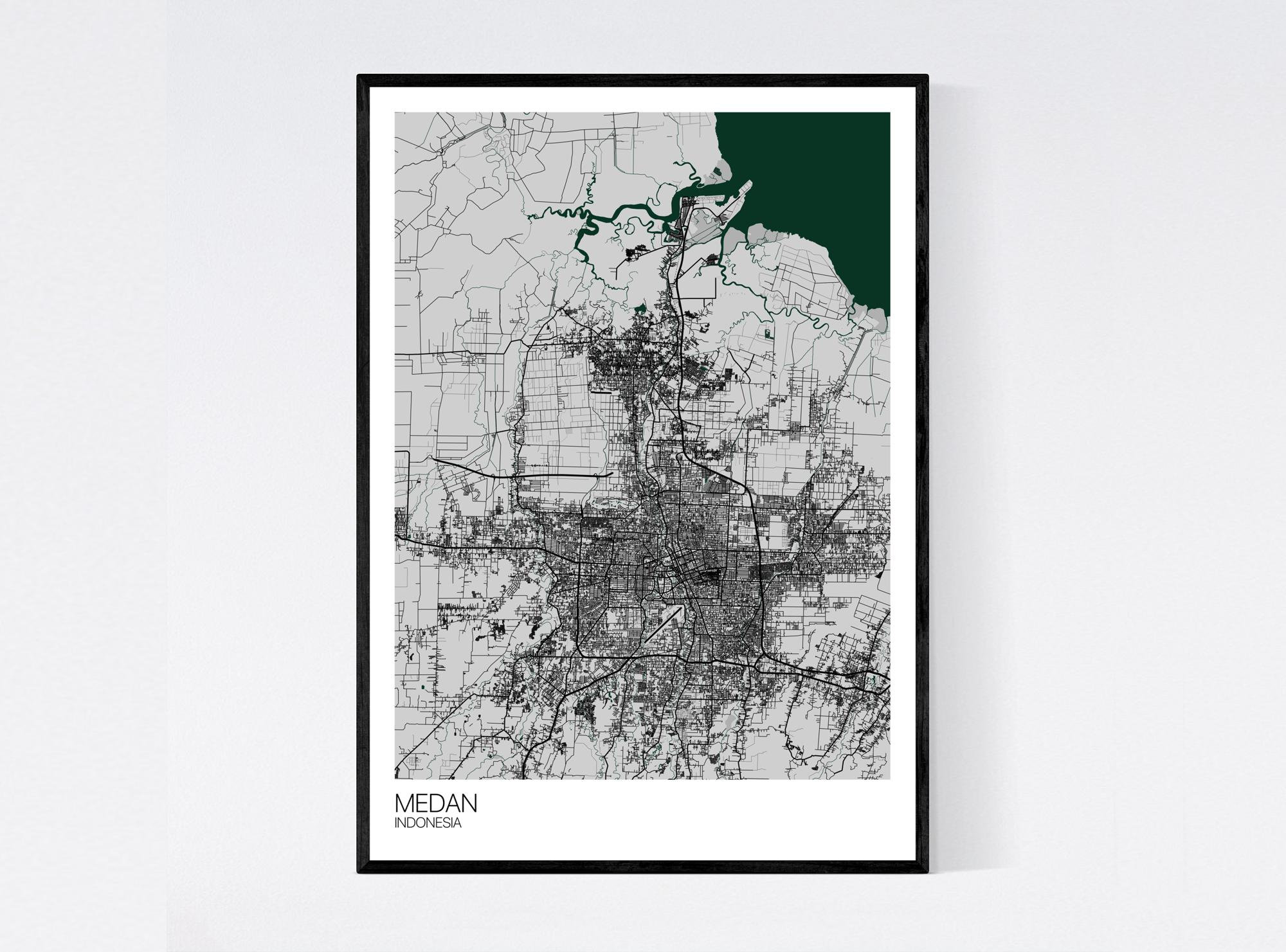 Medan Indonesia Map Art Print Many Styles Art Quality - Etsy UK