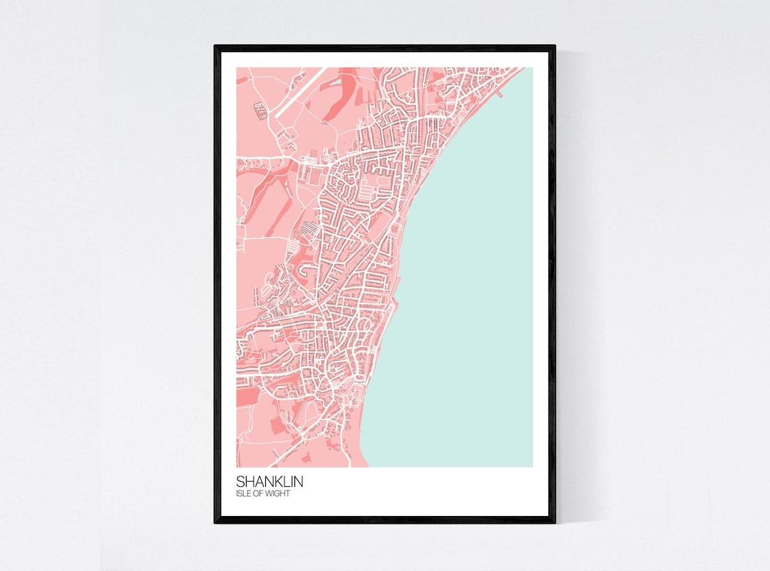 Shanklin, Isle of Wight Map Art Print Many Styles 350gsm Art Quality ...