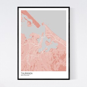 Tauranga Map Print Many Colours Fast Delivery Scandi // Vintage ...
