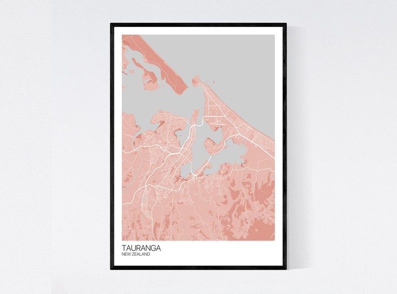 Tauranga Map Print Many Colours Fast Delivery Scandi // - Etsy