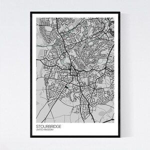 Stourbridge Map Art Print Many Styles 350gsm Art Quality Paper Fast ...