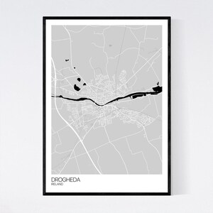 Drogheda City Map Art Print Many Styles 350gsm Art Quality - Etsy