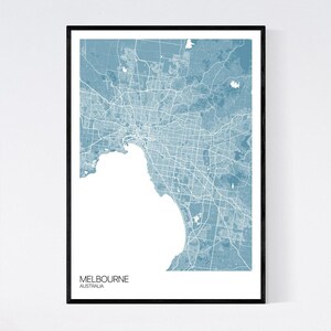 Melbourne Australia Map Print Many Colours Fast Delivery - Etsy