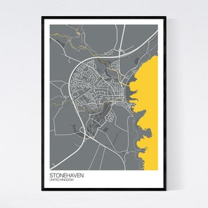 Stonehaven, Scotland City Map Art Print Many Styles 350gsm Art Quality ...