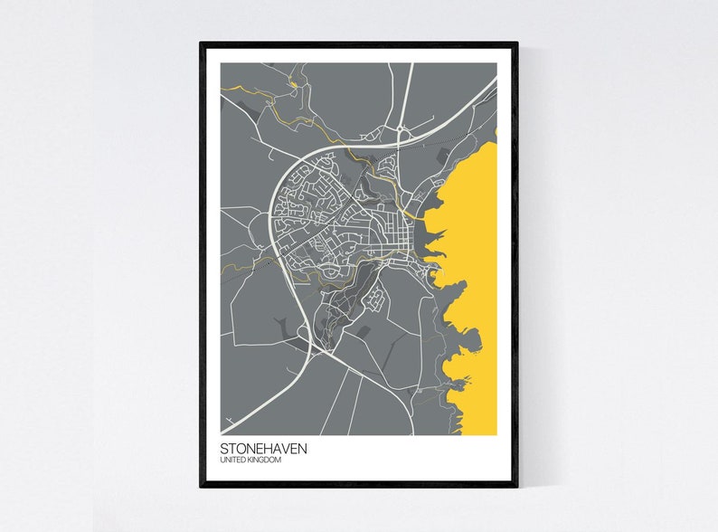 Stonehaven Scotland City Map Art Print Many Styles 350gsm - Etsy
