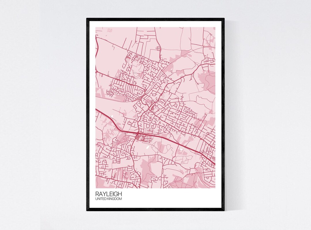 Rayleigh United Kingdom City Map Art Print Many Colours - Etsy