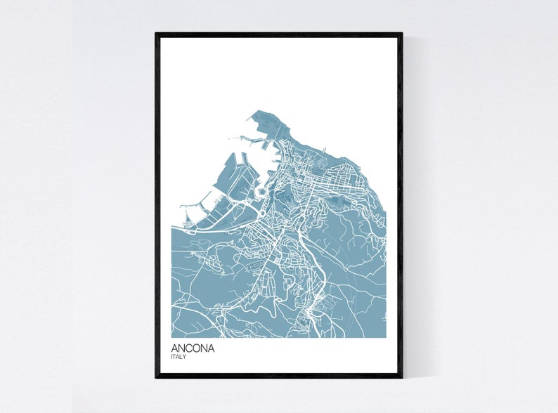 Ancona Italy Map Art Print Many Colours Art Quality Paper | Etsy