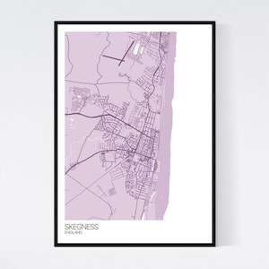 Skegness England Map Art Print Many Styles 350gsm Art - Etsy