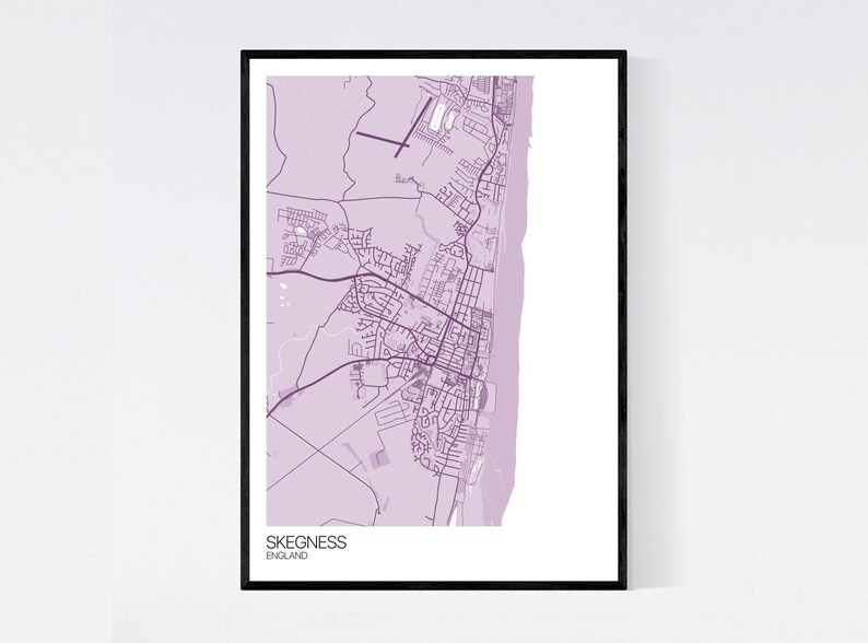 Skegness England Map Art Print Many Styles 350gsm Art - Etsy