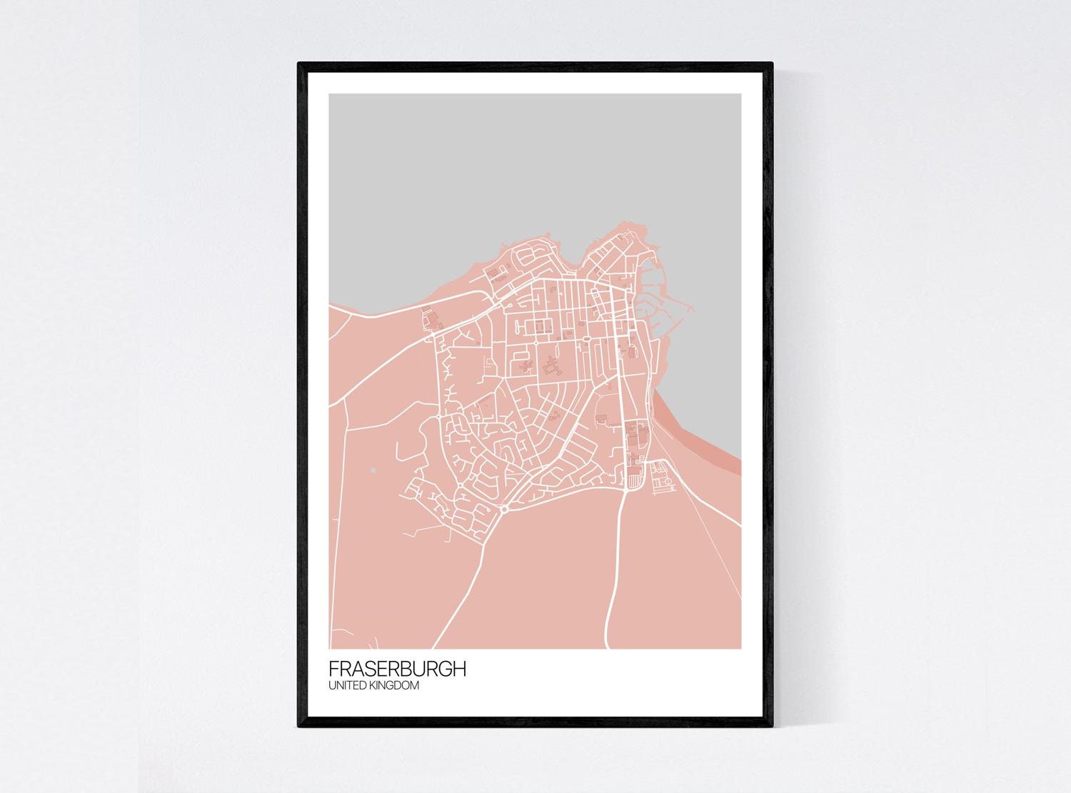 Fraserburgh Scotland City Map Art Print Many Styles | Etsy