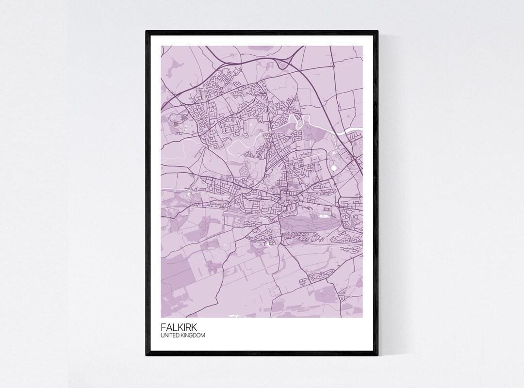 Falkirk, Scotland City Map Art Print Many Styles 350gsm Art Quality ...
