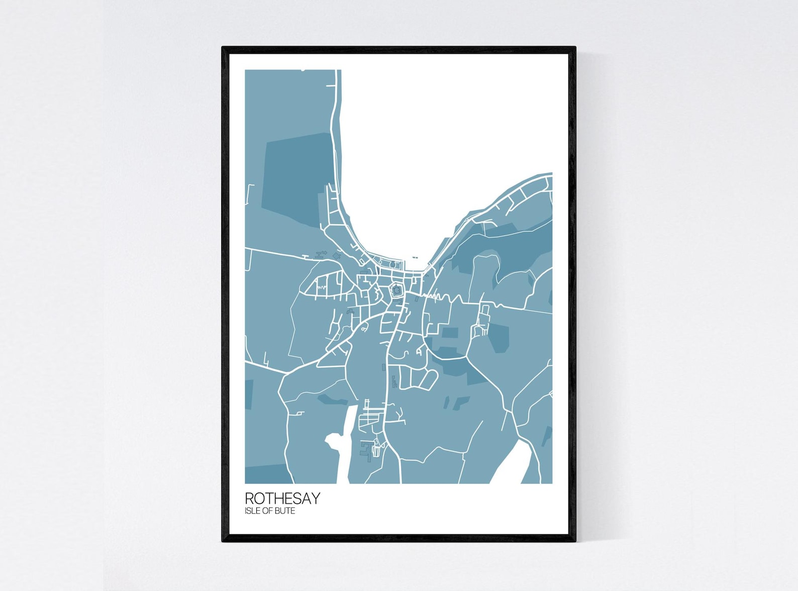Rothesay Isle of Bute Map Art Print Many Colours 350gsm - Etsy