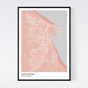 Hartlepool United Kingdom Map Print Many Colours Fast - Etsy