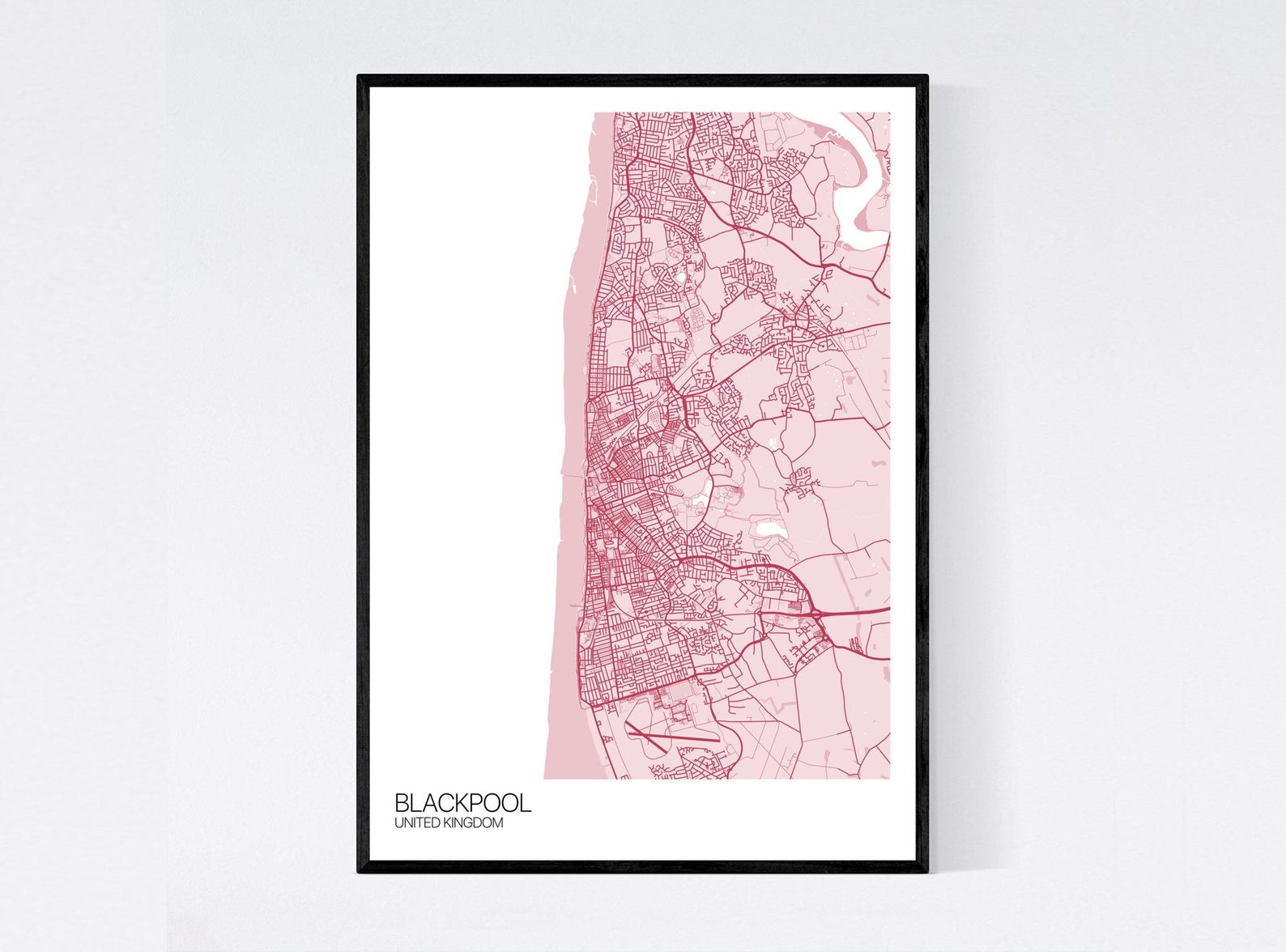 Blackpool Town Map Art Print Many Styles 350gsm Art - Etsy