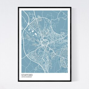 Stafford Town Map Art Print Many Styles 350gsm Art Quality Paper Fast ...