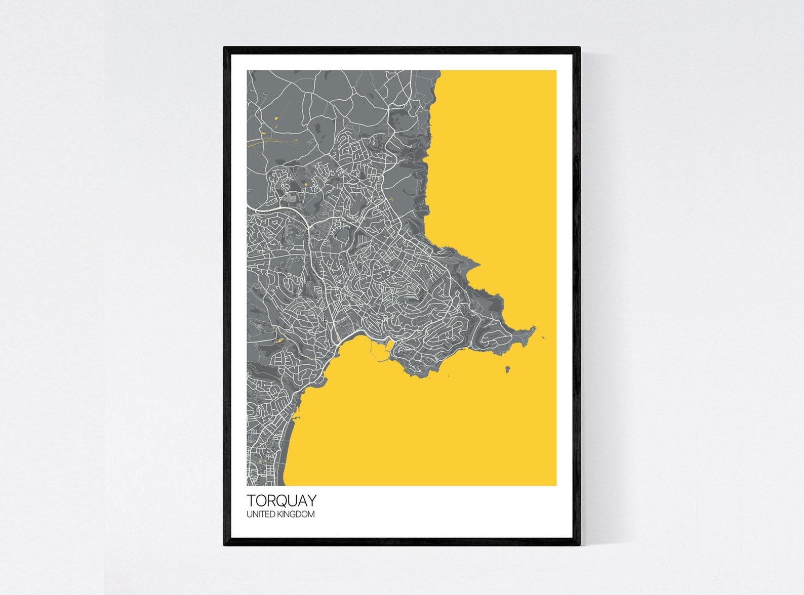 Torquay Town Map Art Print Many Styles 350gsm Art Quality - Etsy