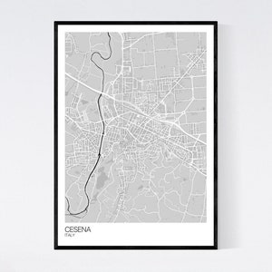 Cesena, Italy Map Art Print Many Colours Art Quality Paper Fast ...