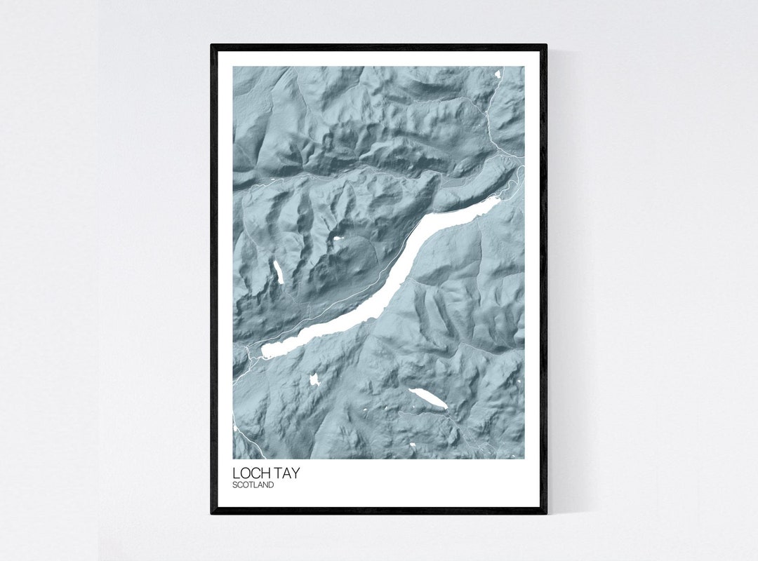 Loch Tay, Scotland Topographic Map Print - Many Colours - Fast Delivery ...