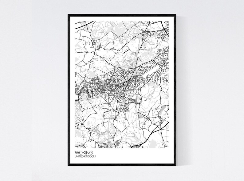 Woking United Kingdom City Map Art Print Many Colours | Etsy