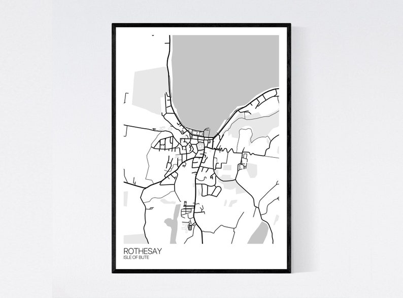 Rothesay Isle of Bute Map Art Print Many Colours 350gsm - Etsy
