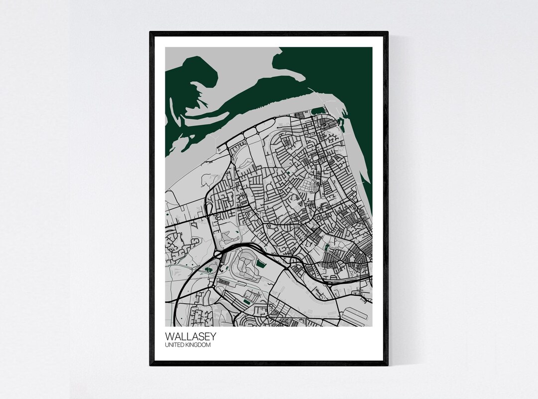 Wallasey Town Map Art Print Many Styles 350gsm Art Quality - Etsy