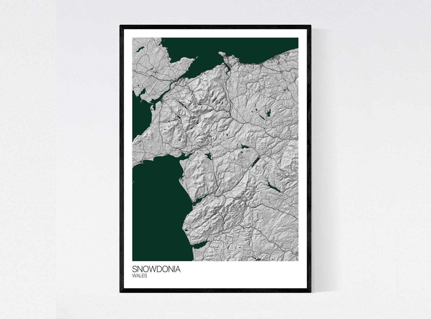 Snowdonia Wales Topographic Map Print Many Colours Fast - Etsy UK
