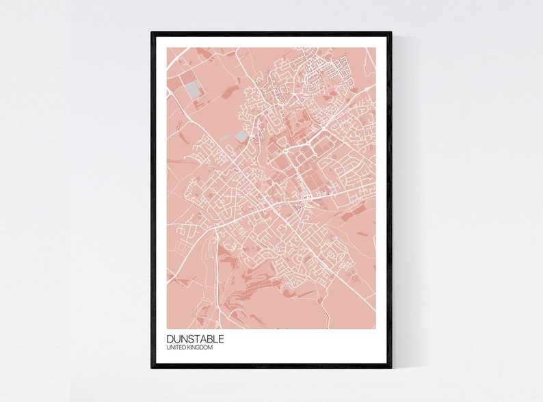 Dunstable United Kingdom Map Print Many Colours Fast - Etsy