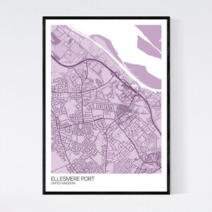 Ellesmere Port United Kingdom Map Print Many Colours Fast - Etsy