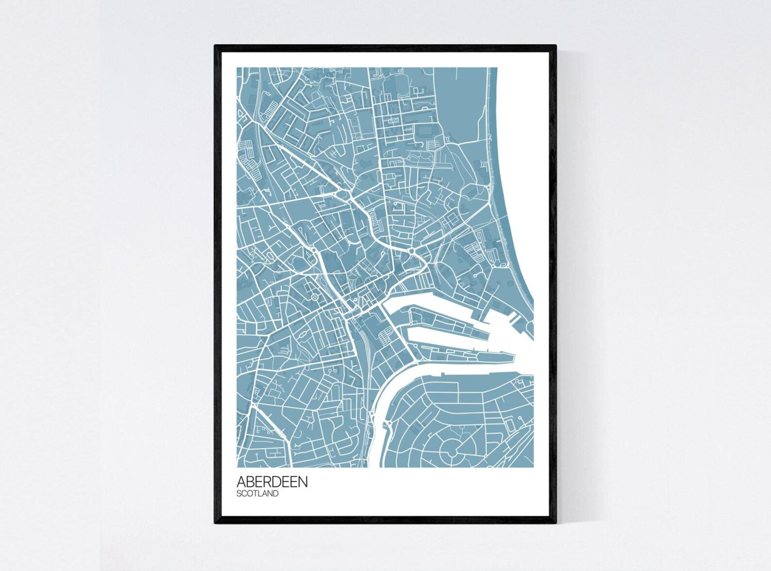 Aberdeen City Centre Map Art Print Many Colours 350gsm Art | Etsy