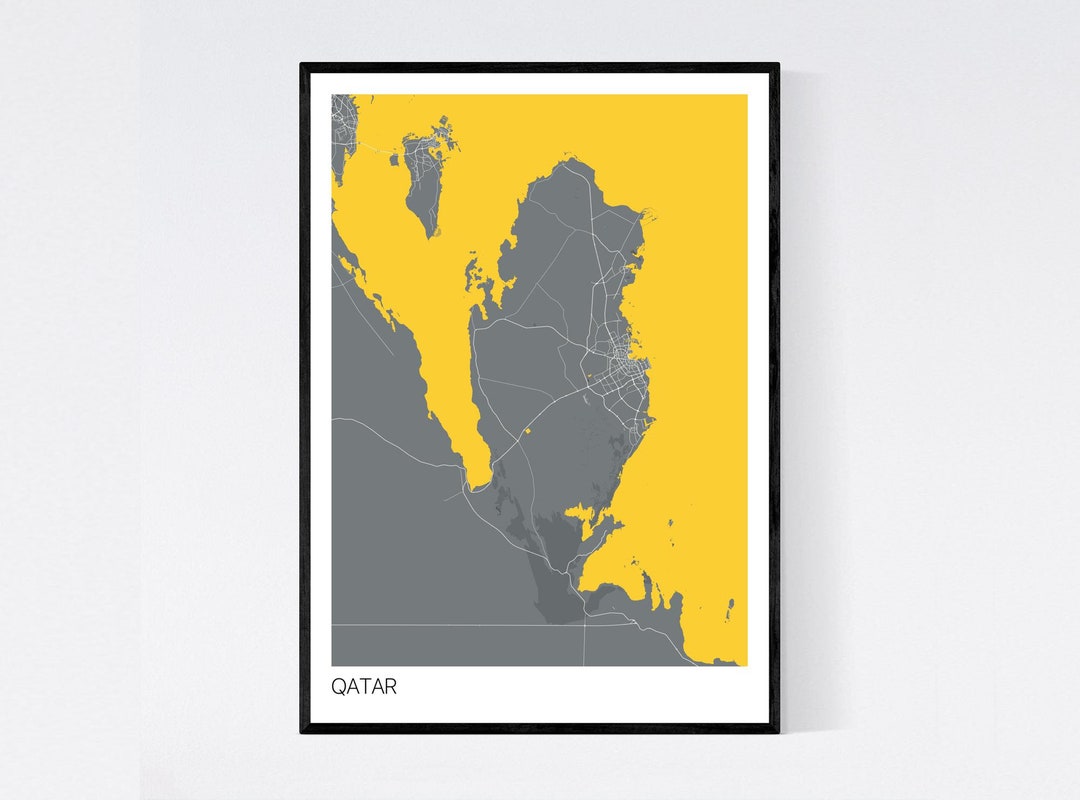 Qatar Map Art Print - Many Styles - Art Quality Paper - Fast Delivery ...