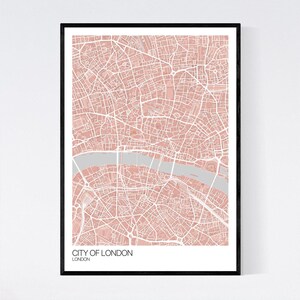 City of London Map Art Print Many Colours 350gsm Art - Etsy