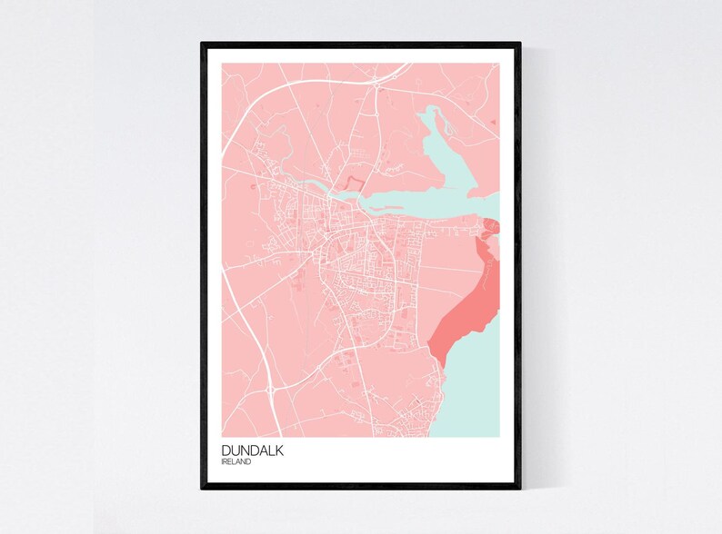 Dundalk City Map Art Print Many Styles 350gsm Art Quality | Etsy