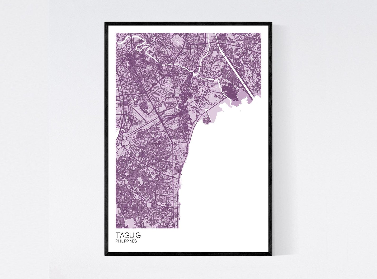 Taguig Philippines Map Art Print Many Styles Art Quality | Etsy