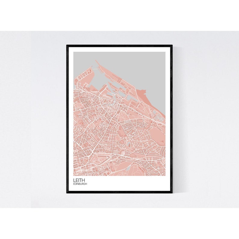 Leith Edinburgh City Map Art Print Many Colours 350gsm - Etsy UK