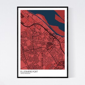 Ellesmere Port United Kingdom Map Print Many Colours Fast - Etsy