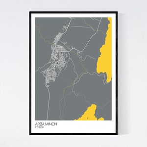 Arba Minch Ethiopia Map Art Print Many Styles Art Quality - Etsy