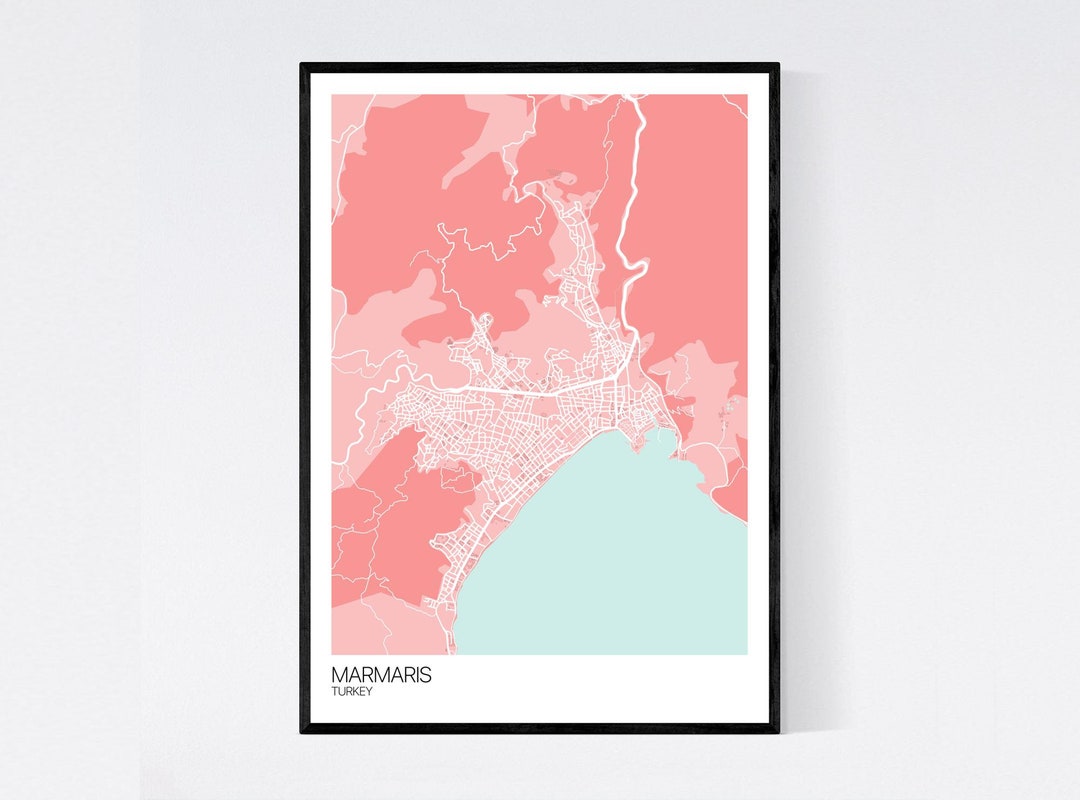 Marmaris, Turkey Map Art Print - Many Styles - 350gsm Art Quality Paper ...