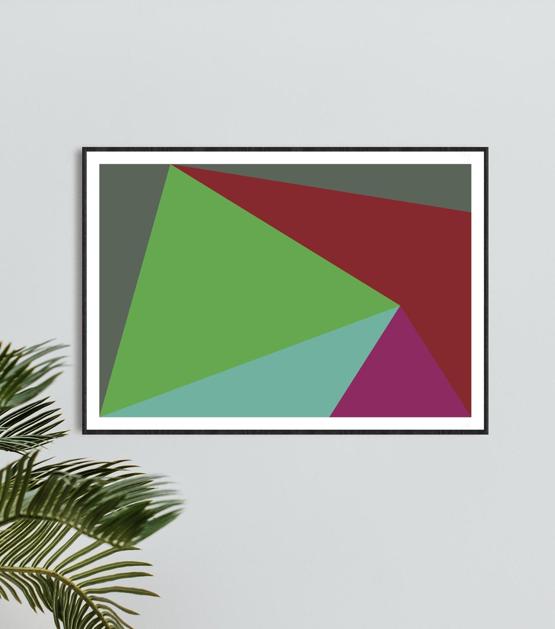 Red, Green, Blue Geometric / Abstract Art Print 019 Fast Delivery ...