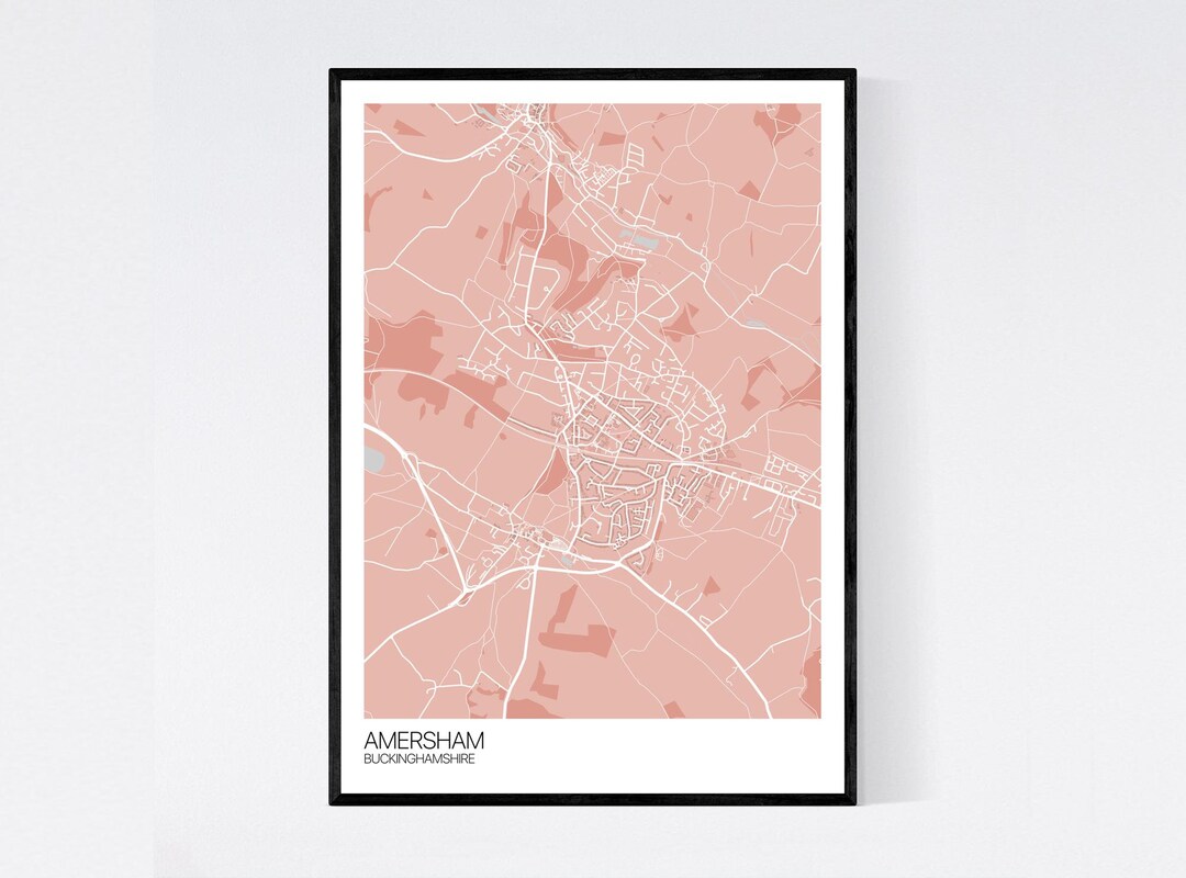 Amersham, Buckinghamshire Map Art Print - Many Styles - 350gsm Art ...