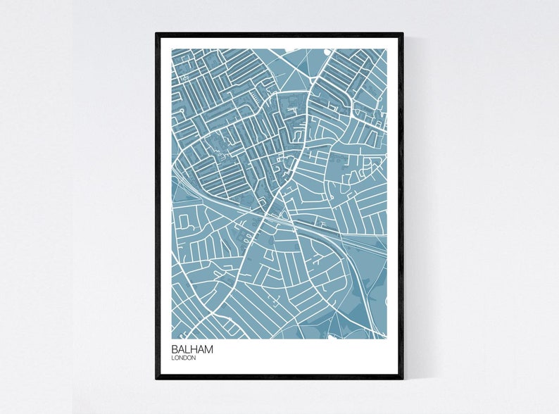 Balham London Map Art Print Many Colours 350gsm Art - Etsy