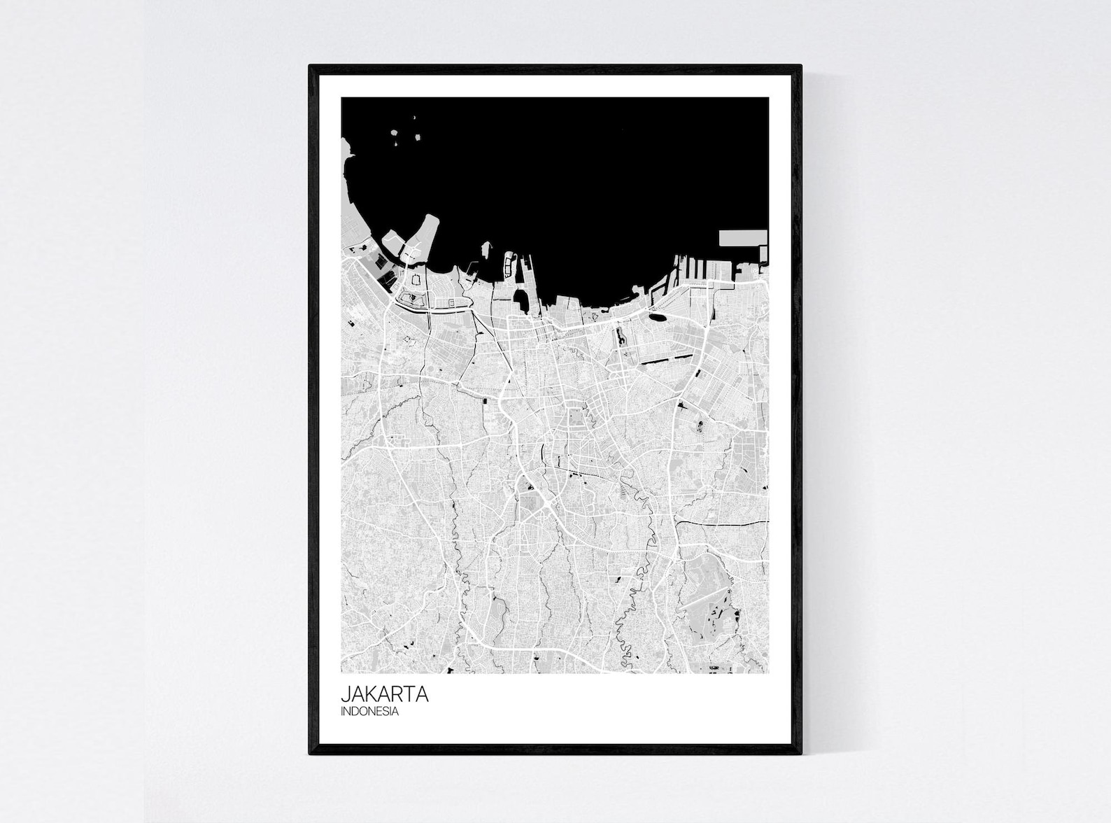Jakarta Indonesia Map Art Print Many Styles Art Quality - Etsy