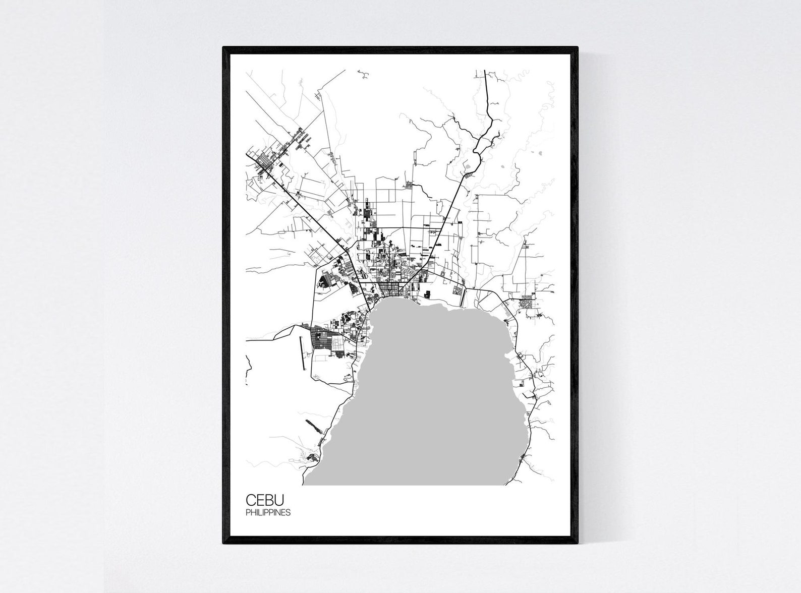 Cebu Philippines Map Art Print Many Styles Art Quality - Etsy