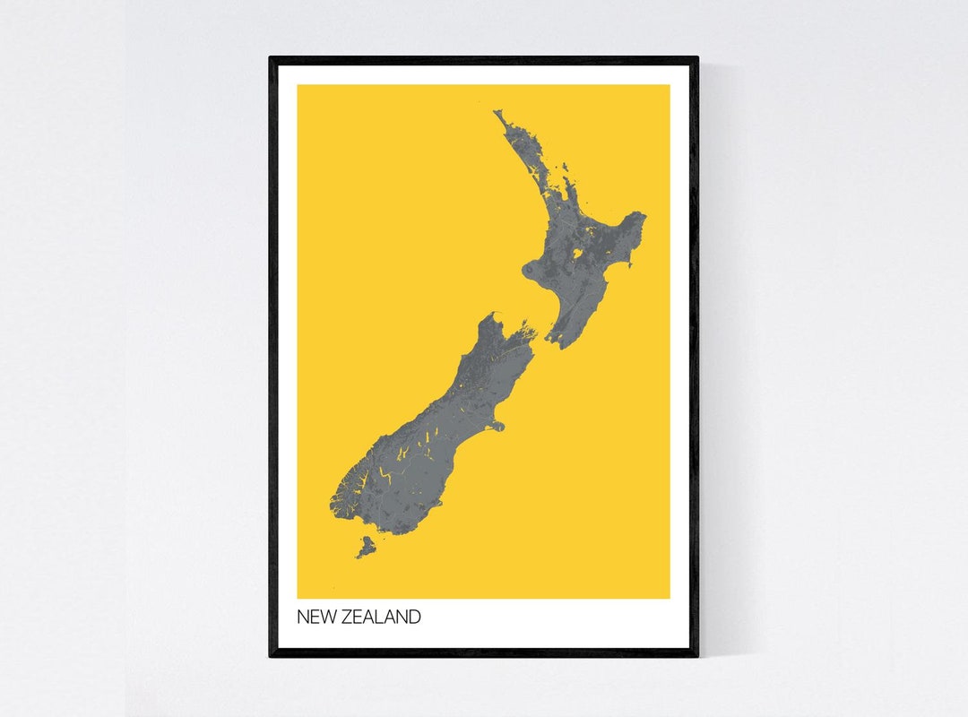New Zealand Country Map Print - Many Colours - Fast Delivery - Scandi ...