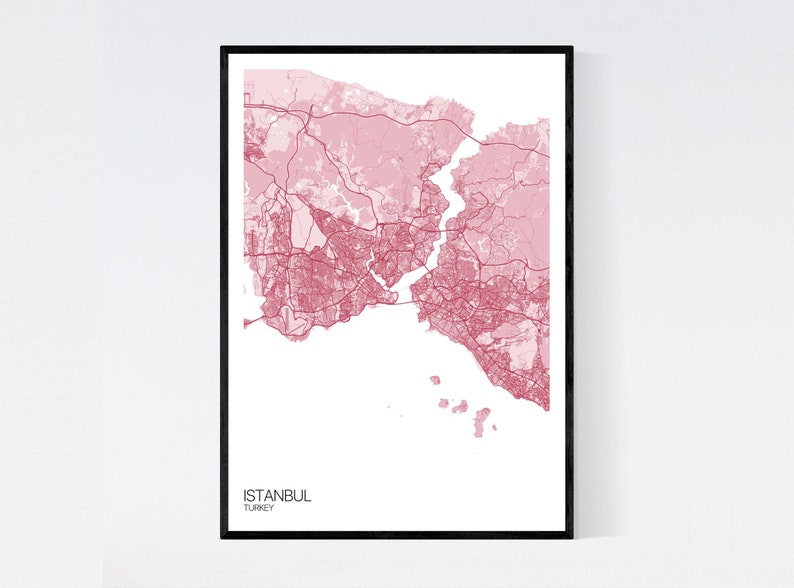 Istanbul Turkey Map Art Print Many Styles 350gsm Art | Etsy