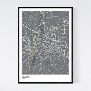 Cesena, Italy Map Art Print Many Colours Art Quality Paper Fast ...