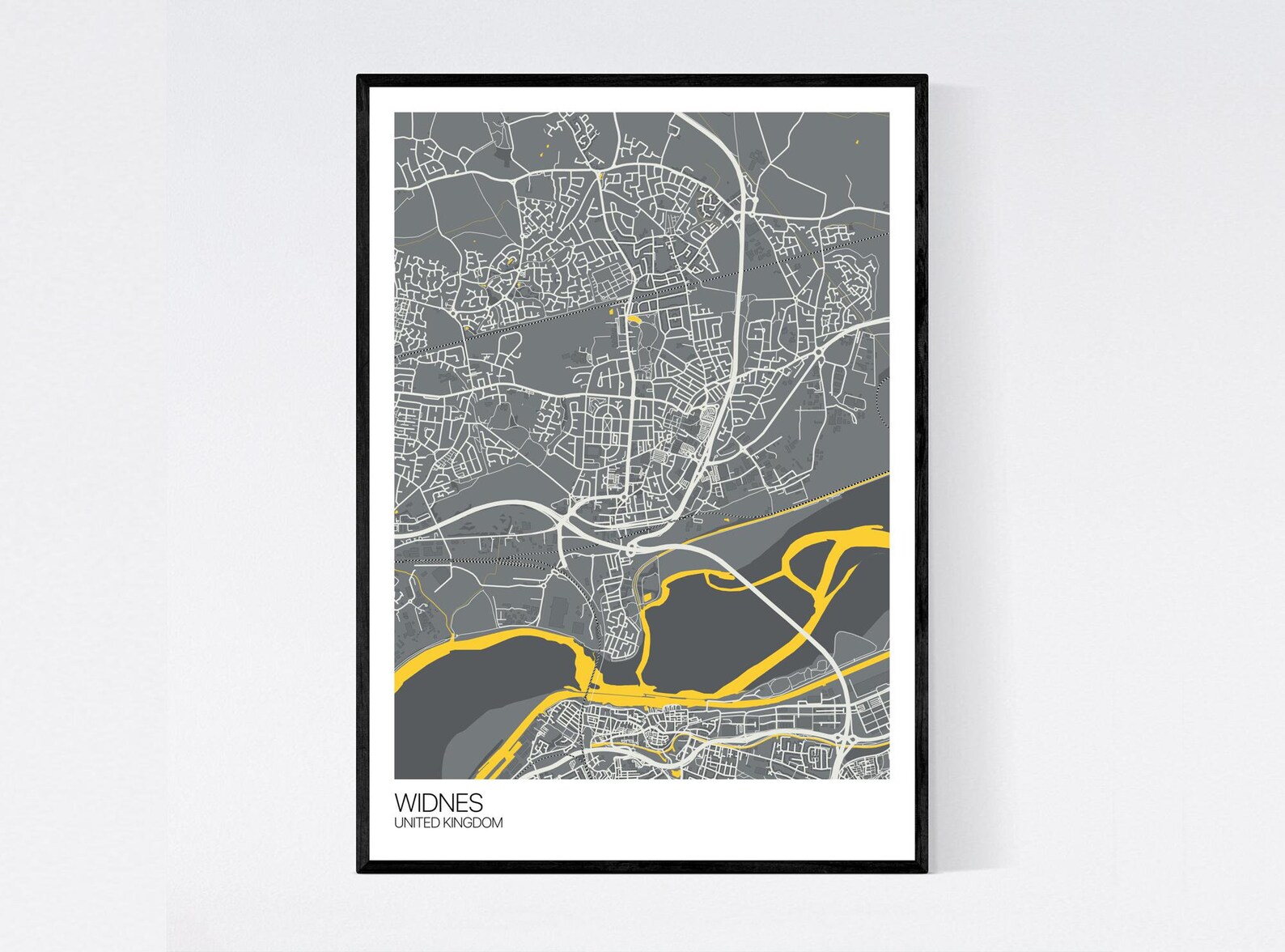 Widnes Town Map Art Print Many Styles 350gsm Art Quality - Etsy