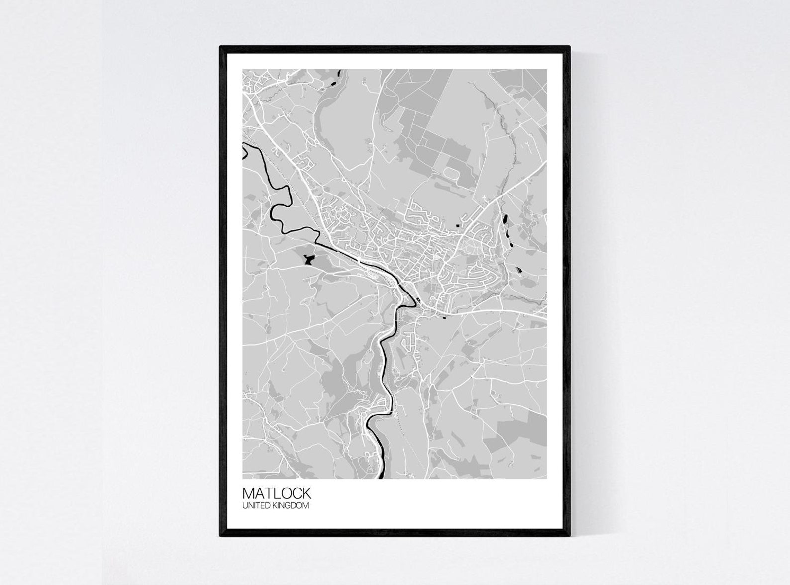 Matlock Map Print Many Colours Fast Delivery Scandi // - Etsy