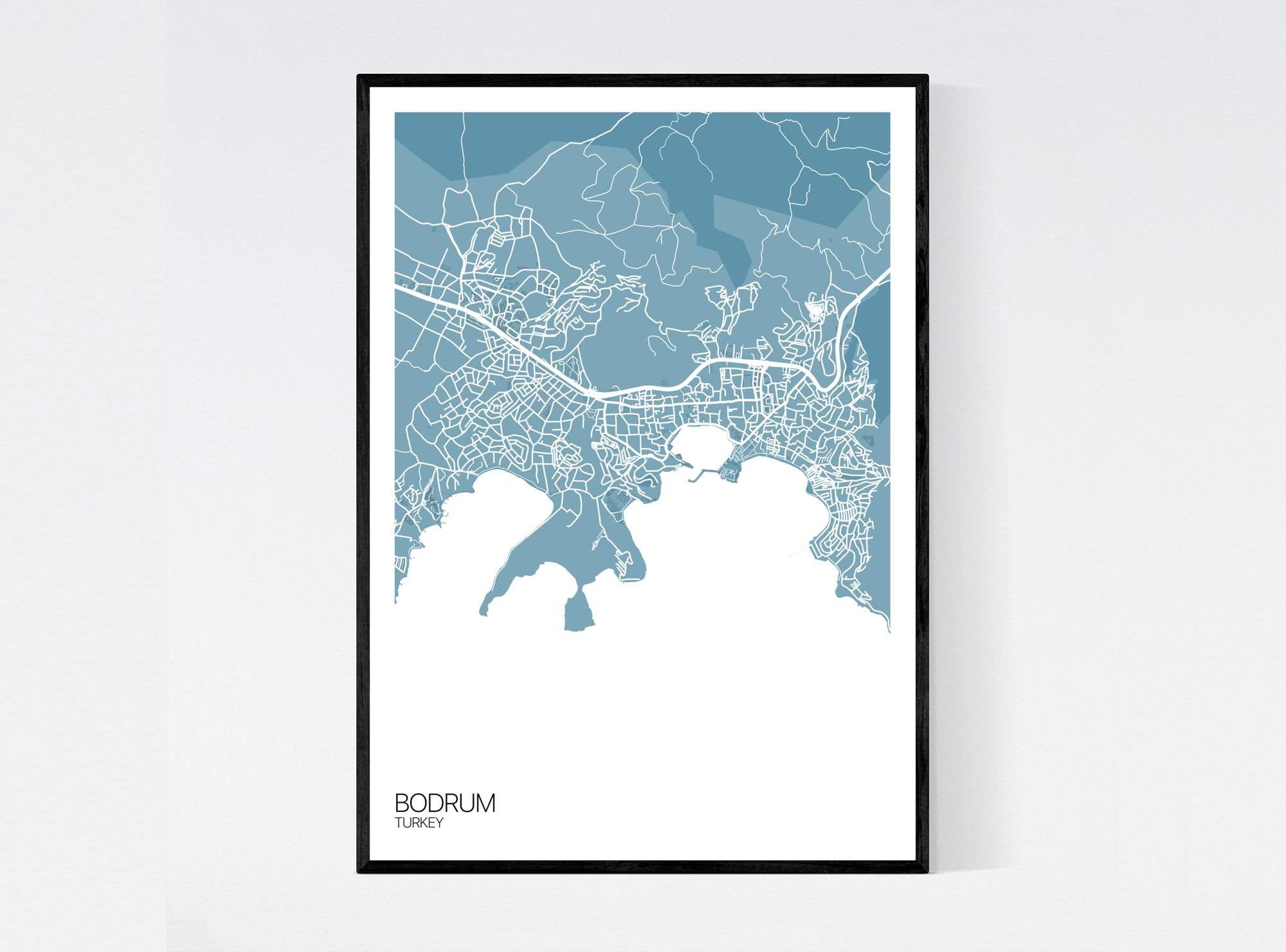 Bodrum Turkey Map Art Print Many Styles 350gsm Art | Etsy