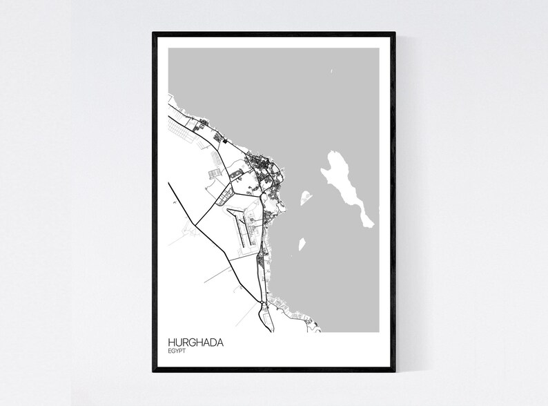 Hurghada Egypt Map Art Print Many Styles Art Quality - Etsy